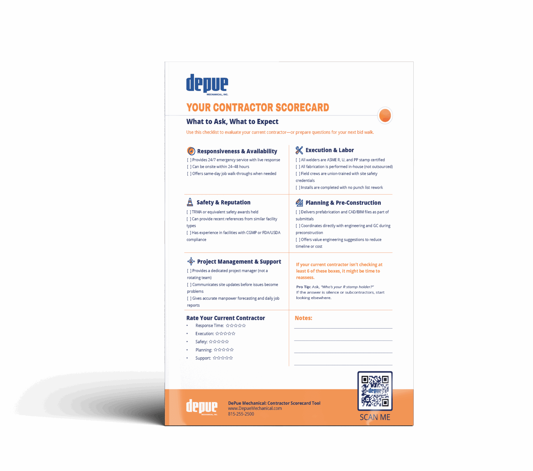 Mechanical Contractor Checklist - DePue Mechanical